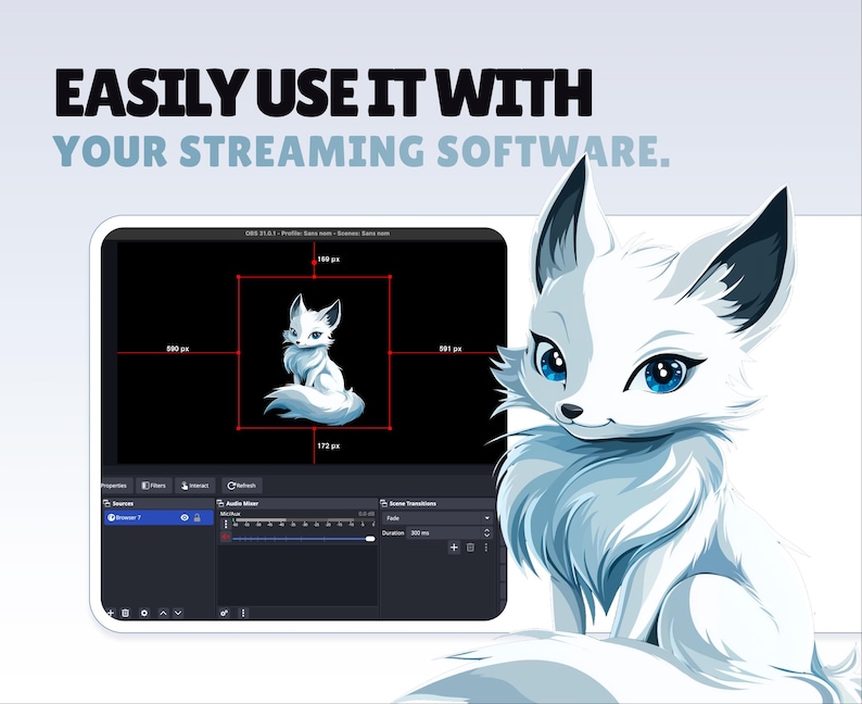 REACTIVE STREAM PET - Ice Fox - Twitch Widget - Hd Files - Instant ...