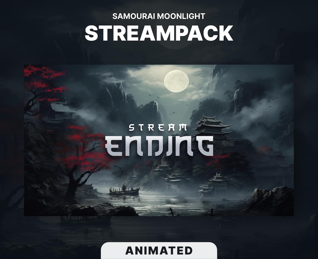 MOONLIGHT SAMOURAI Stream Package - Dark Japan Streampack - Animated - Screens, Alerts, Overlay ...