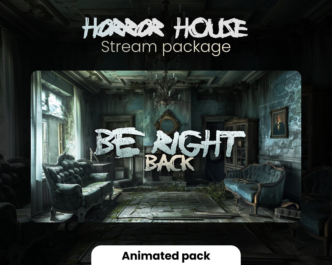 Horror Animated Stream Overlay - Twitch Spooky Stream Package - Dark ...
