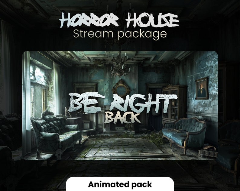 Horror Animated Stream Overlay - Twitch Spooky Stream Package - Dark ...