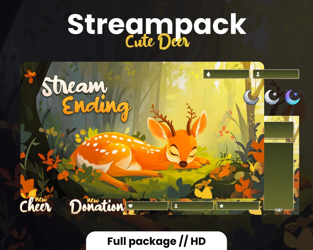 STREAMPACK - CUTE DEER - Animated Stream Package - 1920x1080 - Youtube ...
