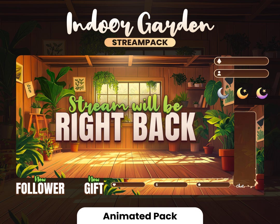 STREAM PACK - Indoor Garden - 1920x1080px - Animated - Lowfi - Overlays ...