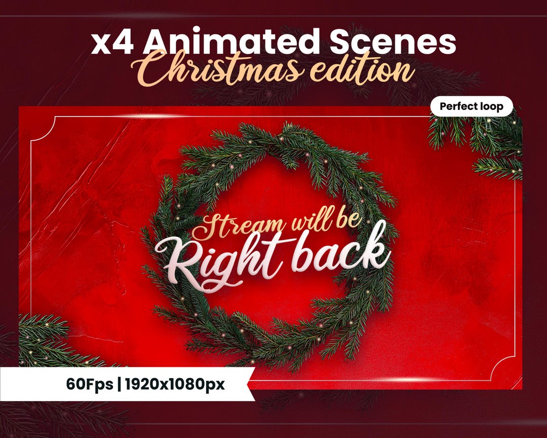 X4 Animated Stream Scenes - Christmas Edition - Twitch / Youtube / Kick ...