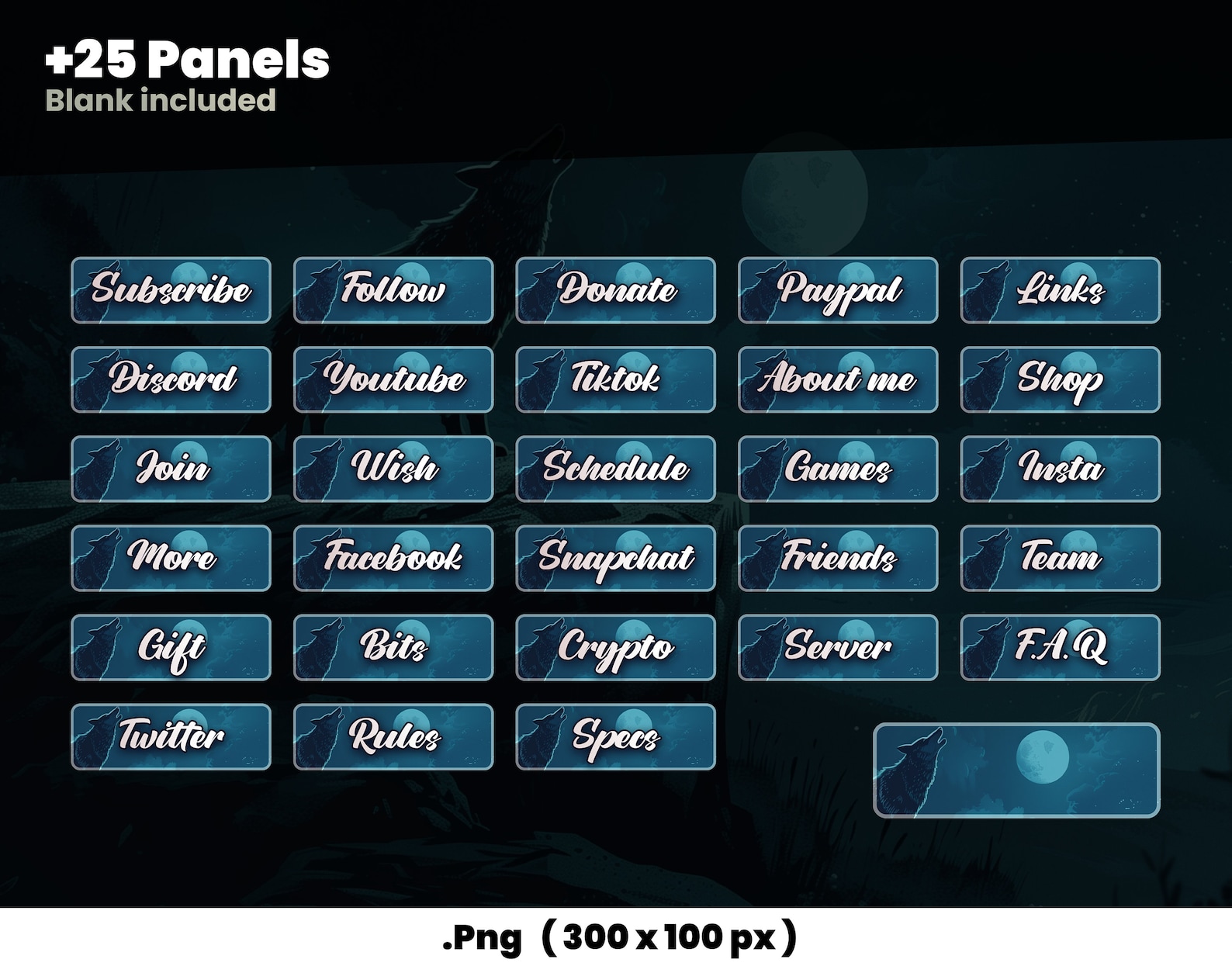 MYSTIC WOLF STREAMPACK - Twitch Night Overlays Kit - Animated Package ...