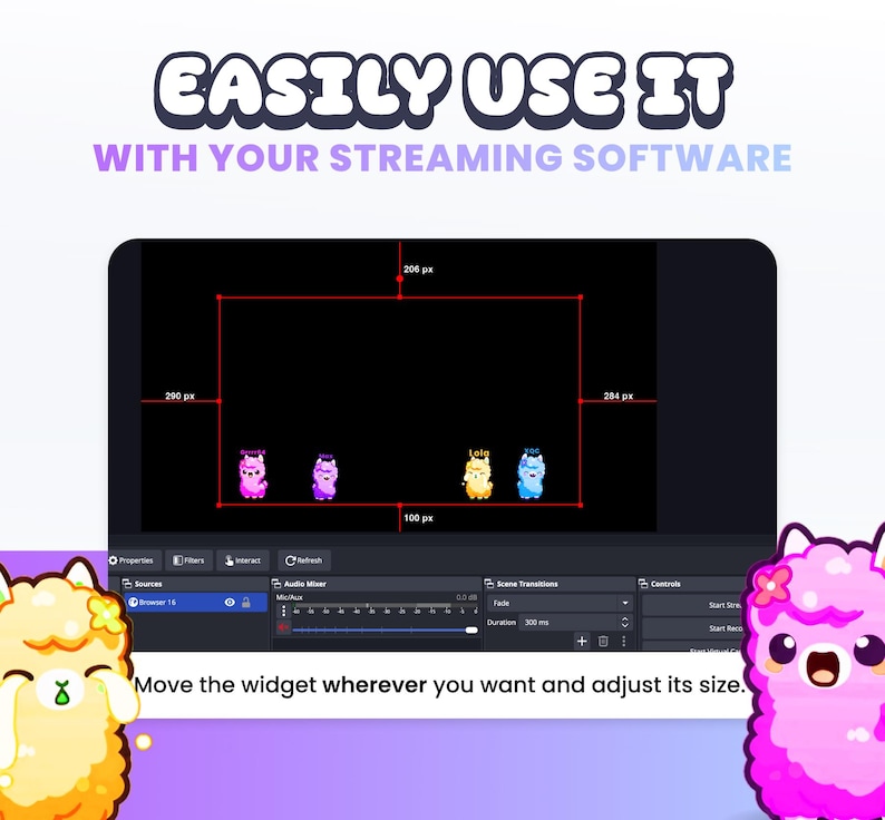 STREAM WIDGET - Llamas // Twitch & Youtube - Streamelements (instant ...