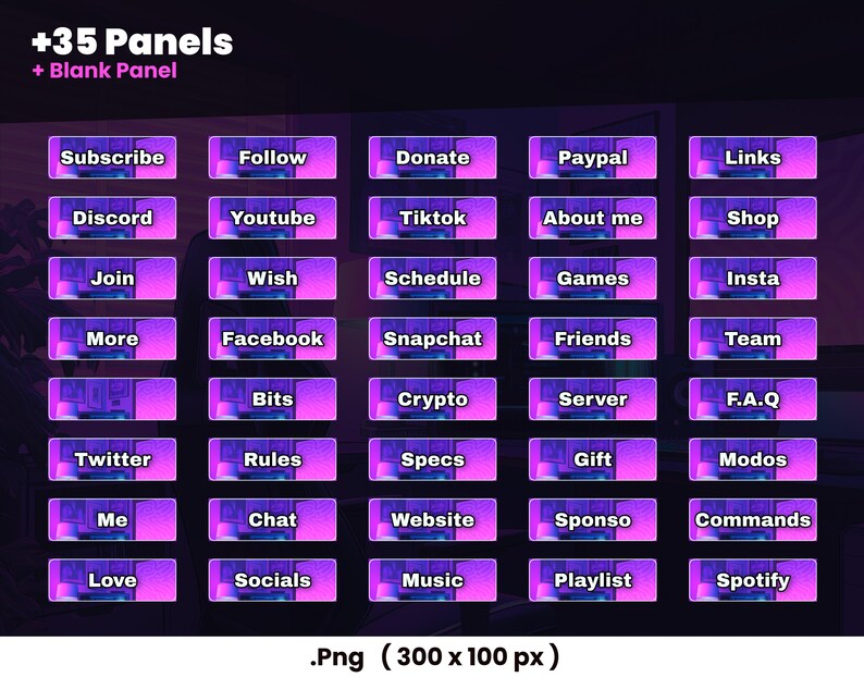 Purple Gaming Room Stream Package - 1920x1080px - Animated - Black and ...
