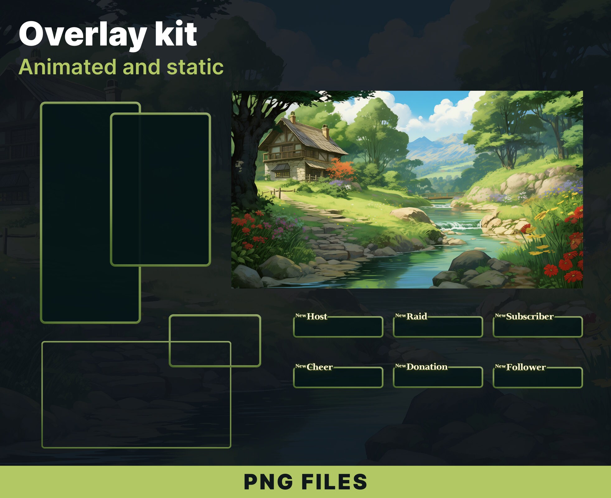GHIBLI ANIME - Animated Stream Package - Screens, Overlay, Alerts ...