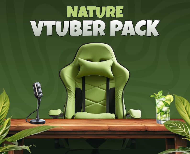 PAQUETE NATURE VTUBER Activos de Natural Stream para Twitch y Obs Verde exuberante follaje verde ...