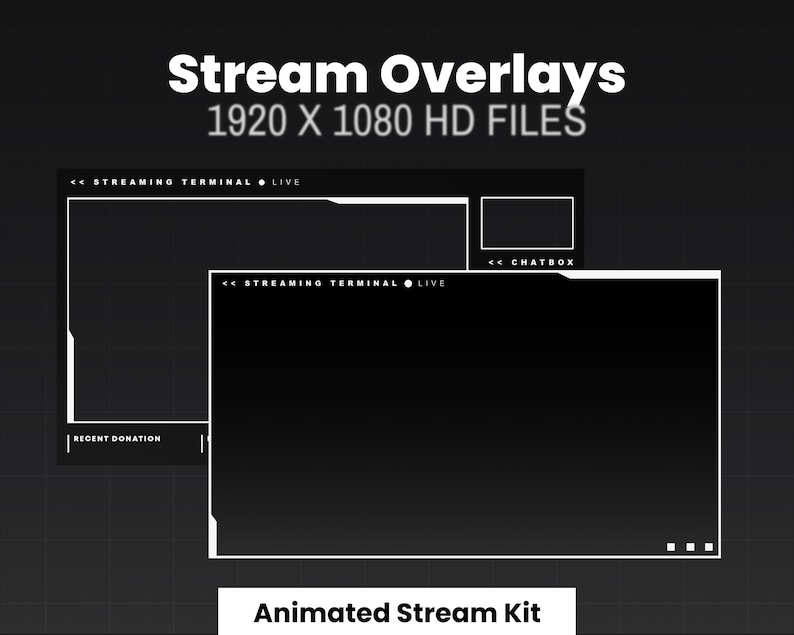 STREAM OVERLAYS KIT - 3 White Overlays - Obs // Streamlabs ...