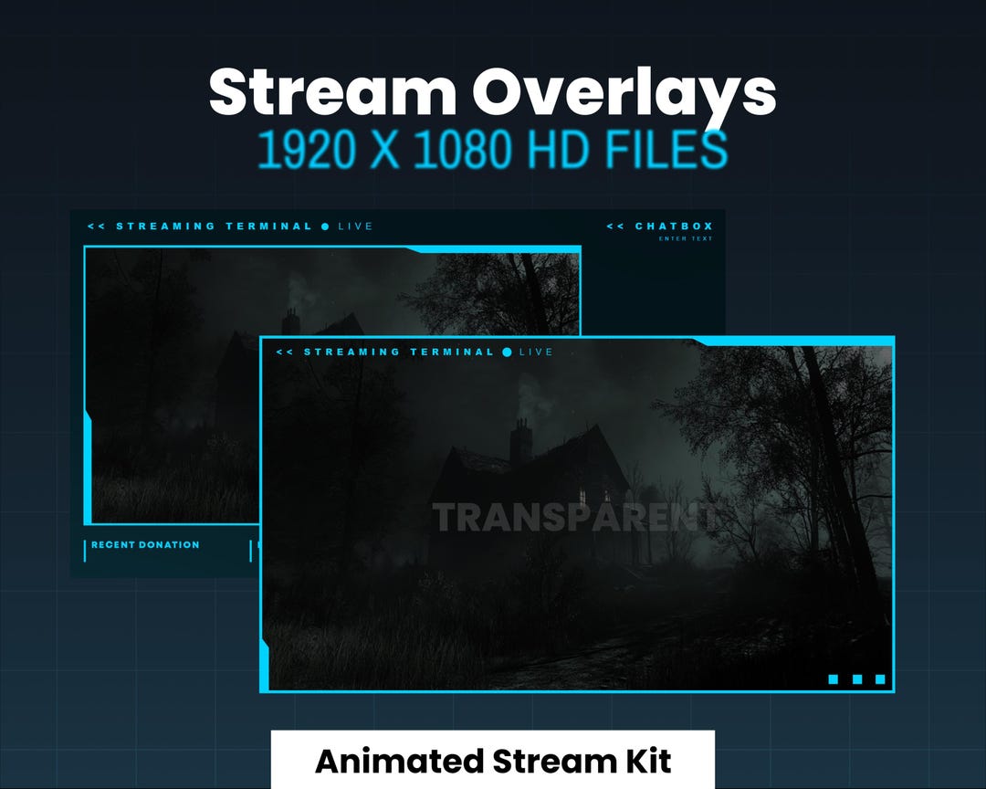 STREAM OVERLAYS KIT - 3 Blue Overlays - Obs // Streamlabs - 1920x1080px ...