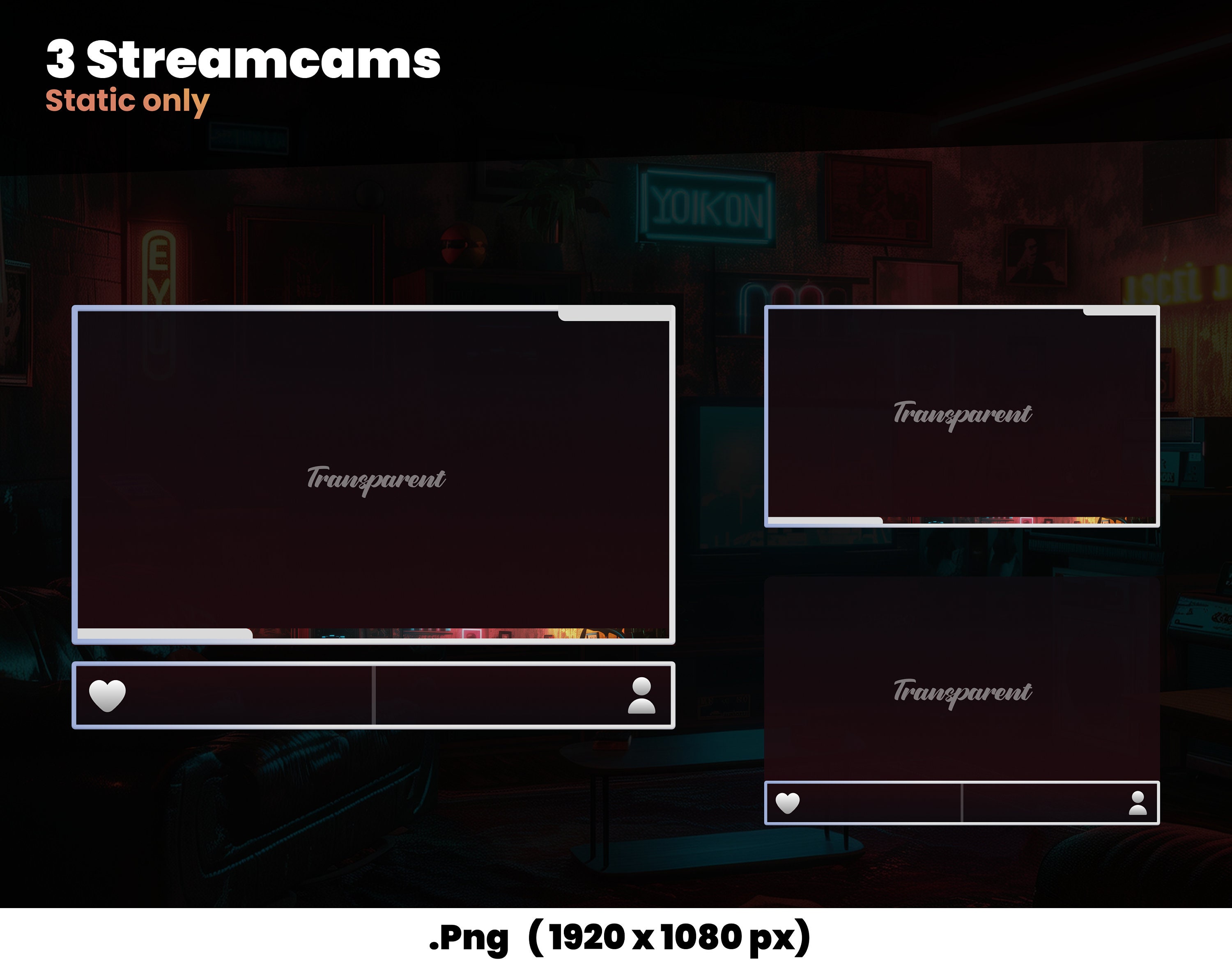GRUNGE ROOM Overlay Kit | Twitch Stream Package | Low-fi Animated Neon ...