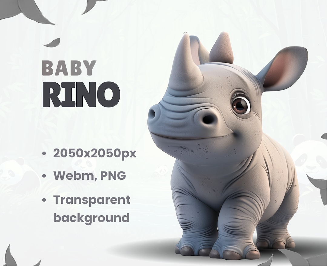 VTUBER PET - Baby Rino - Cute Animated Rino - Twitch Stream Assets ...