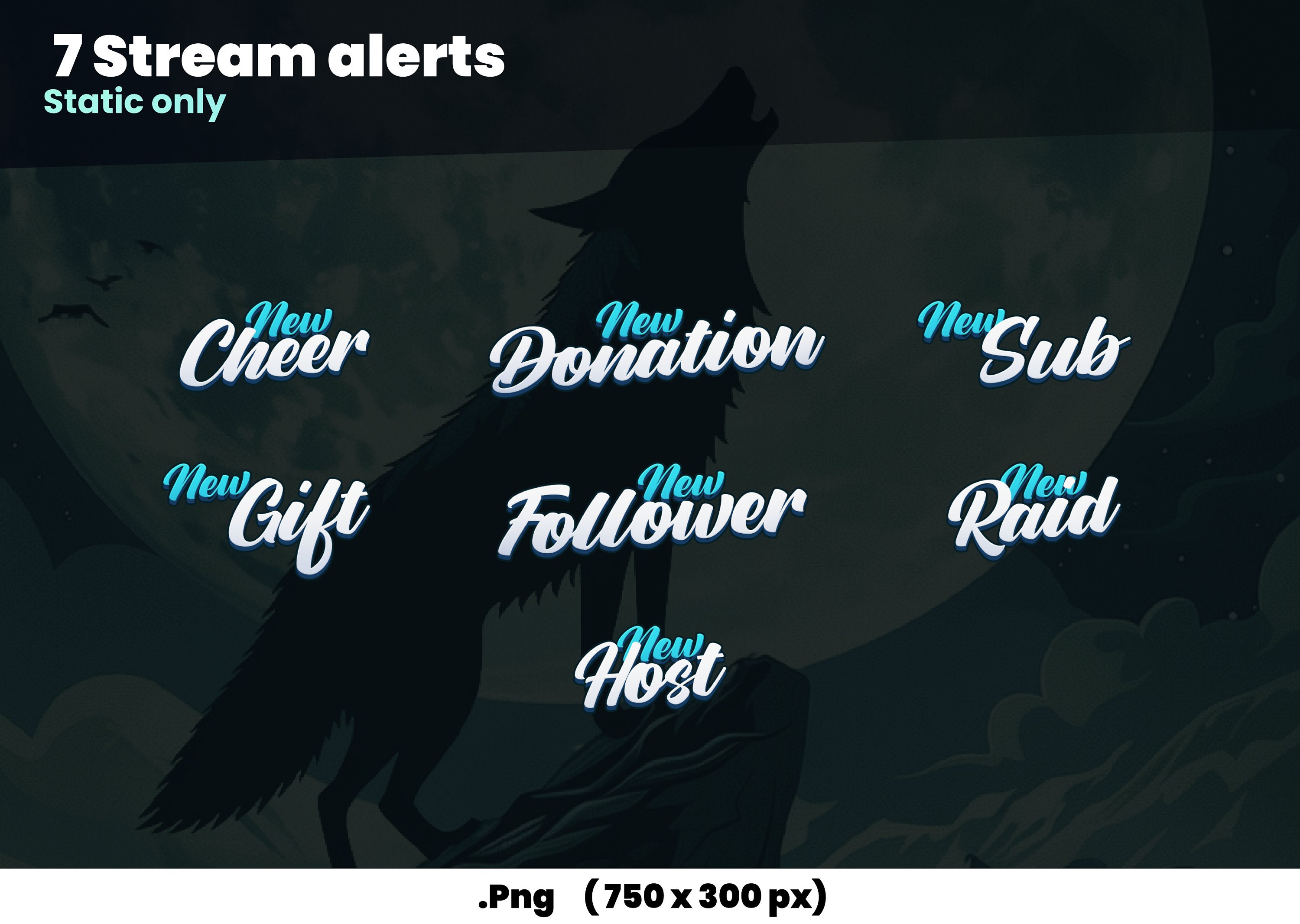 Howlin Wolf Tiktok Overlays Kit - Tiktok Stream Package - Wolf With a ...