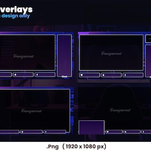 Low-fi Neon Gaming Room Overlays Pack | Twitch Stream Package ...