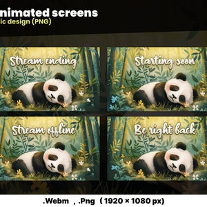Sleeping Panda Overlays Kit - Cute Panda in a Bamboo Forest - Animated ...