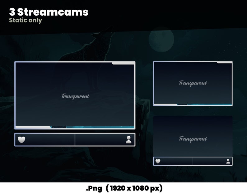 MYSTIC WOLF STREAMPACK - Twitch Night Overlays Kit - Animated Package ...