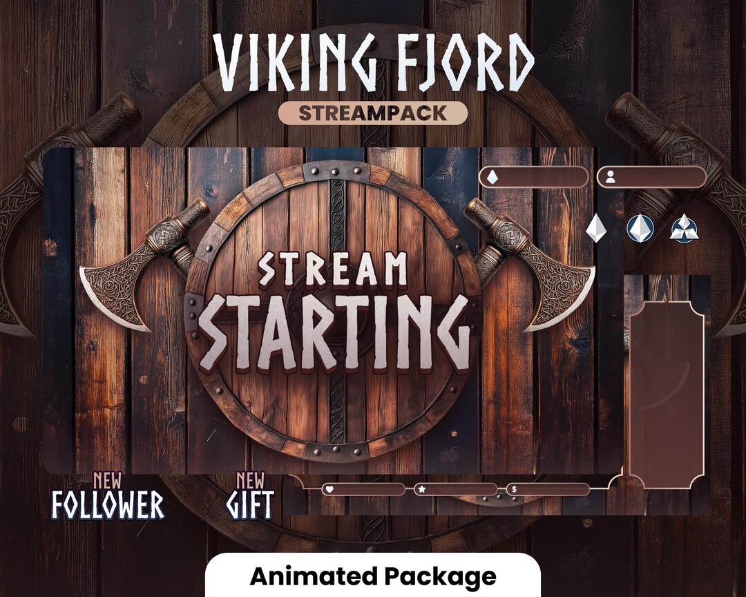 STREAM PACK - Viking Fjord - 1920x1080px - Animated Pack - Overlays ...