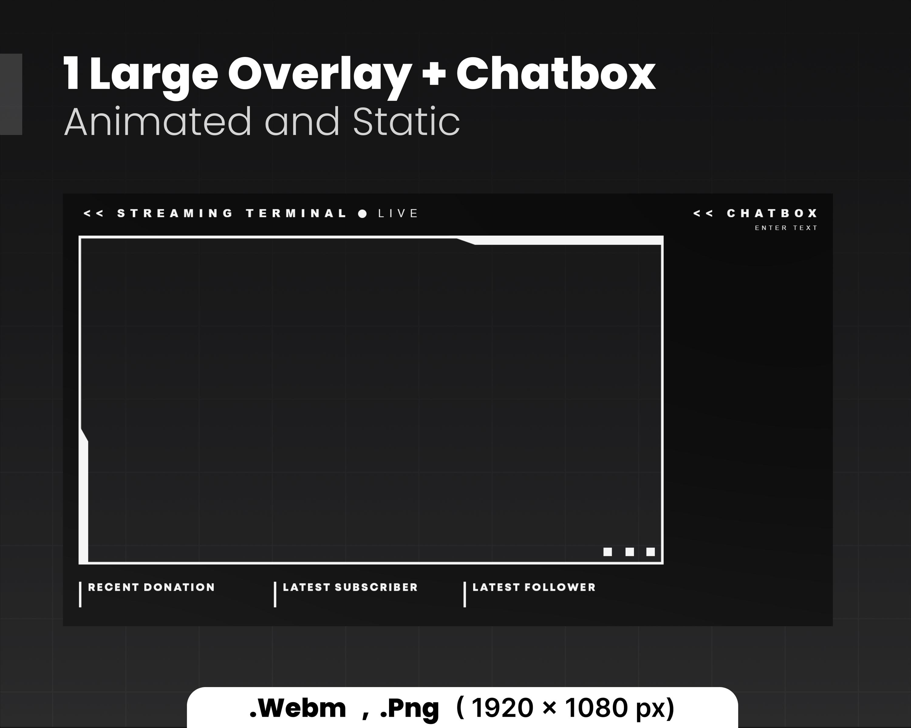 STREAM OVERLAYS KIT - 3 White Overlays - Obs // Streamlabs ...