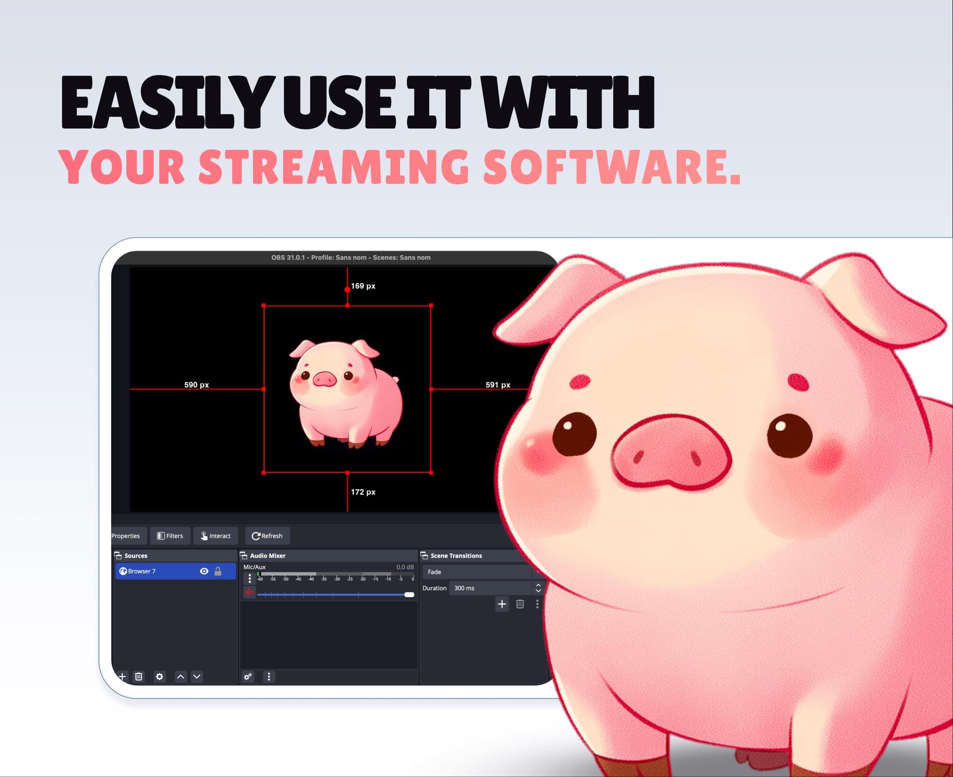 REACTIVE STREAM PET - Pig - Widget Twitch - Hd Files - Instant Download ...