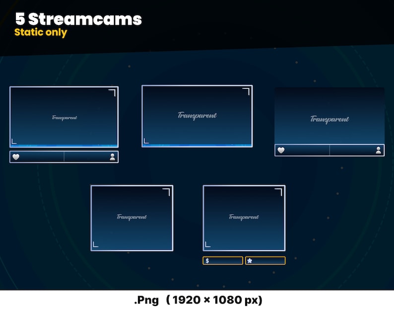 BLUE CYBER Twitch Stream Package Minimalist Blue and Yellow Overlays ...