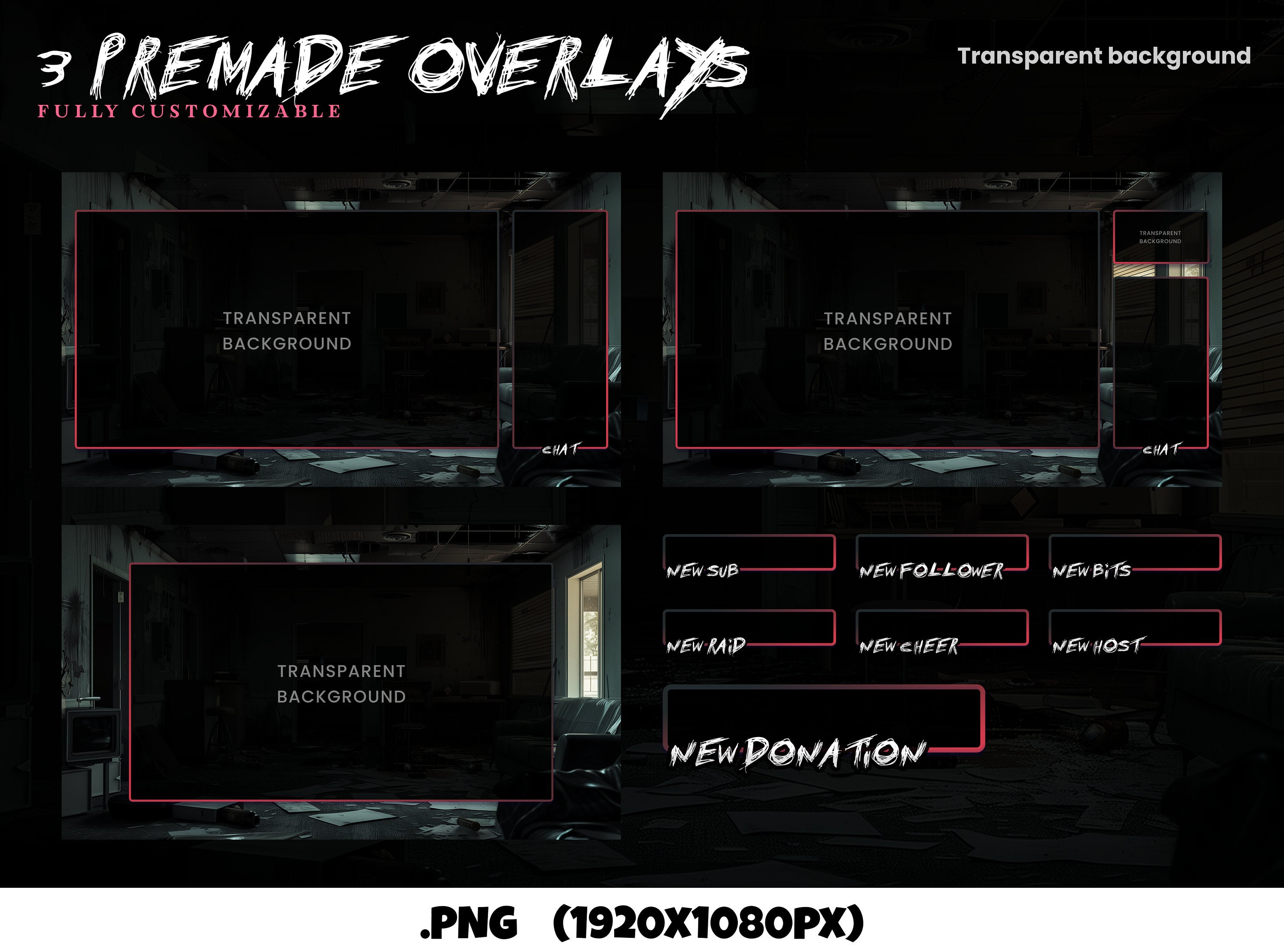 STREAM PACKAGE Horror Movies Animated Red and White Spooky Theme ...