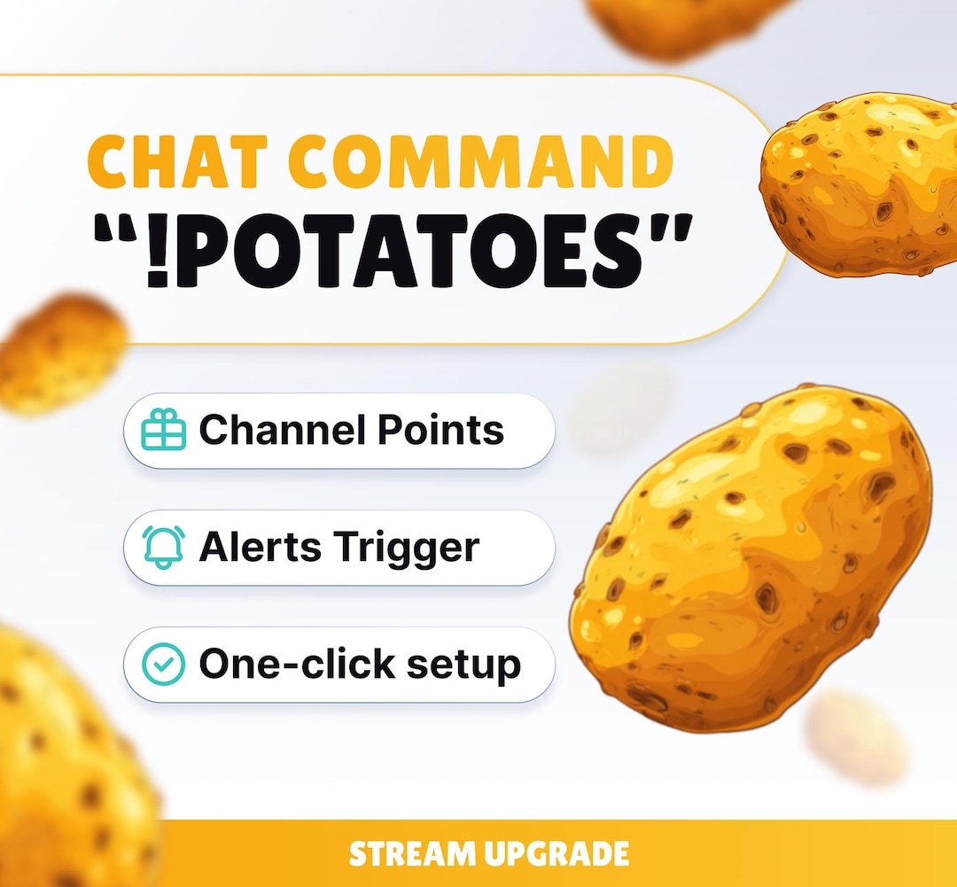STREAM COMMAND WIDGET - Potatoes - Chat Command for Twitch and Youtube ...