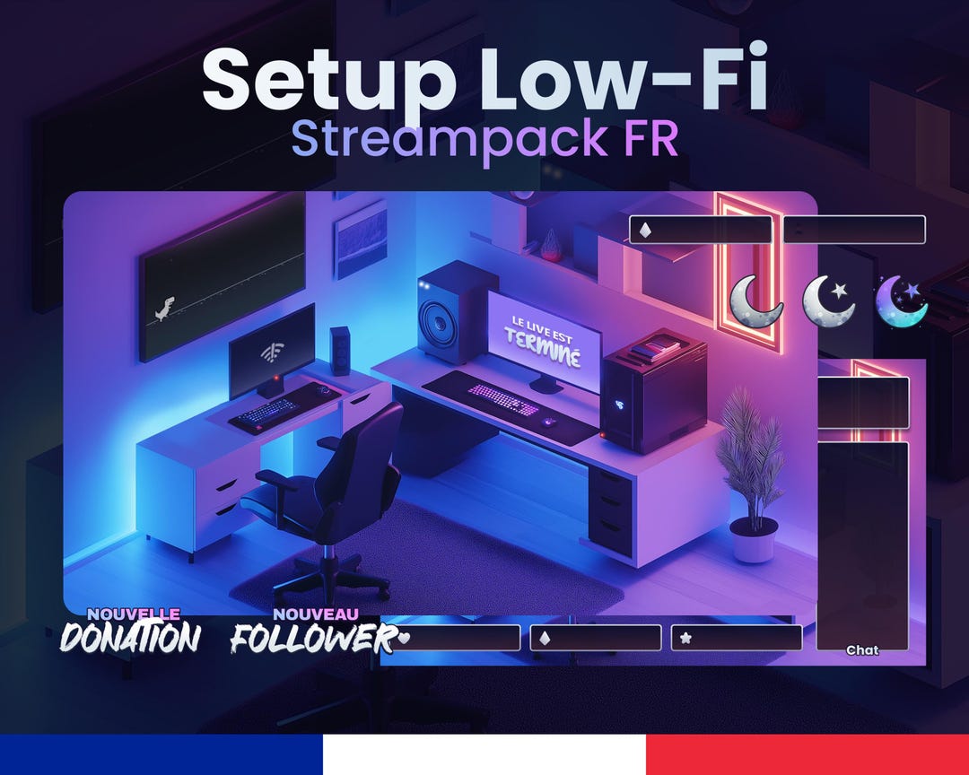 Streampack "setup Low-fi" | Animé | Bleu De Violet | Pack Complet ...