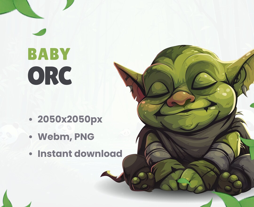 Vtuber Pet - Baby Orc - Stream Asset - Stream Pet - Green and Black ...