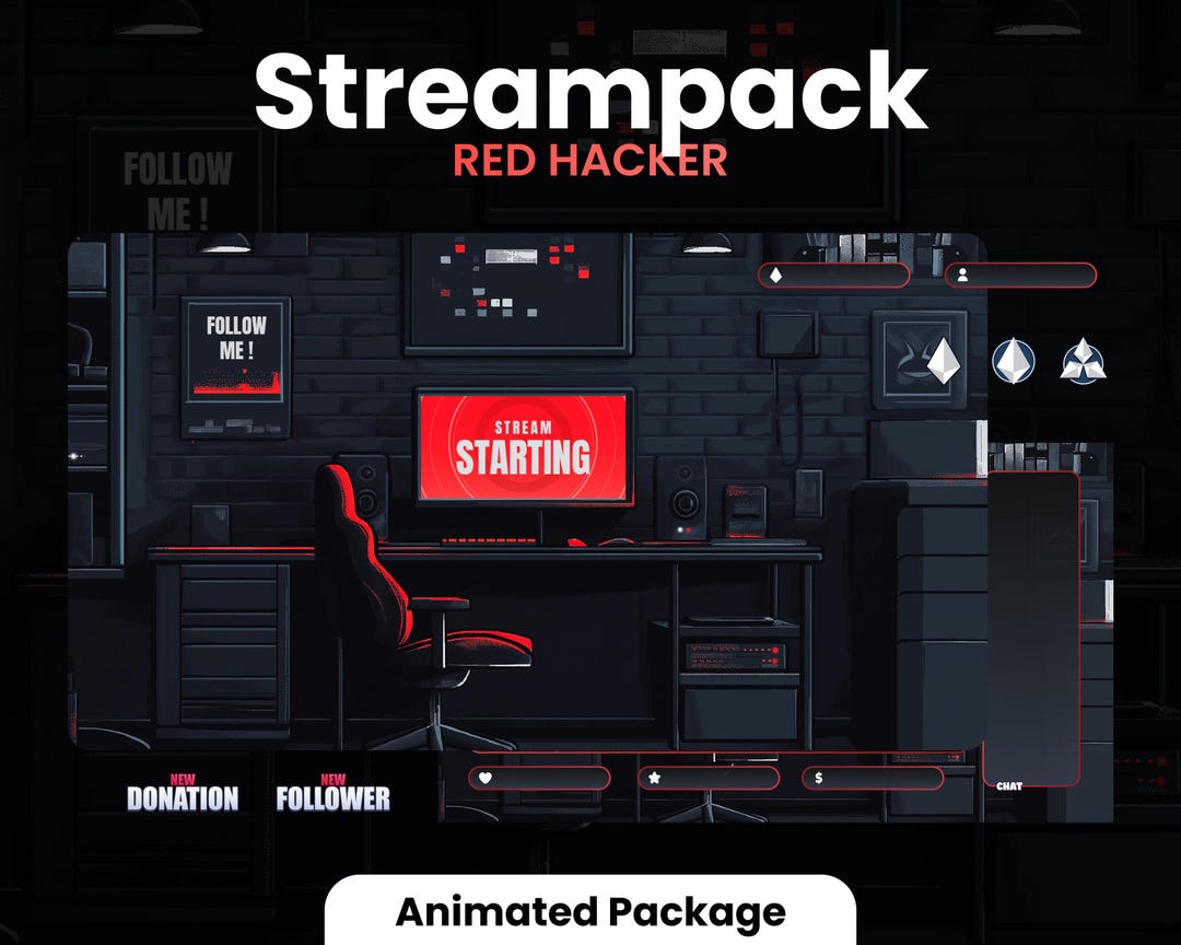 Red Hacker Stream Package - 1920x1080px - Animated - Black and Red ...