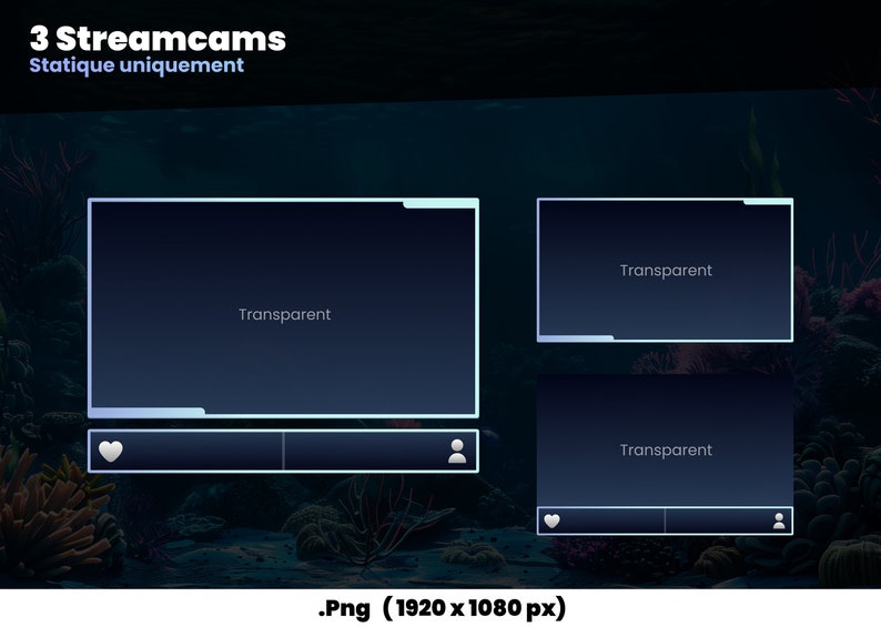 FOND MARIN STREAMPACK Ocean Overlays Francais Package Animé Fr Écrans, Alerts, Badges Et Plus ...