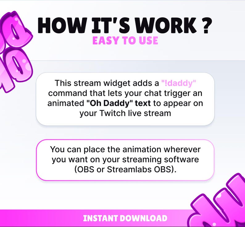 STREAM COMMAND WIDGET - Oh Daddy - Chat Command for Twitch and Youtube ...