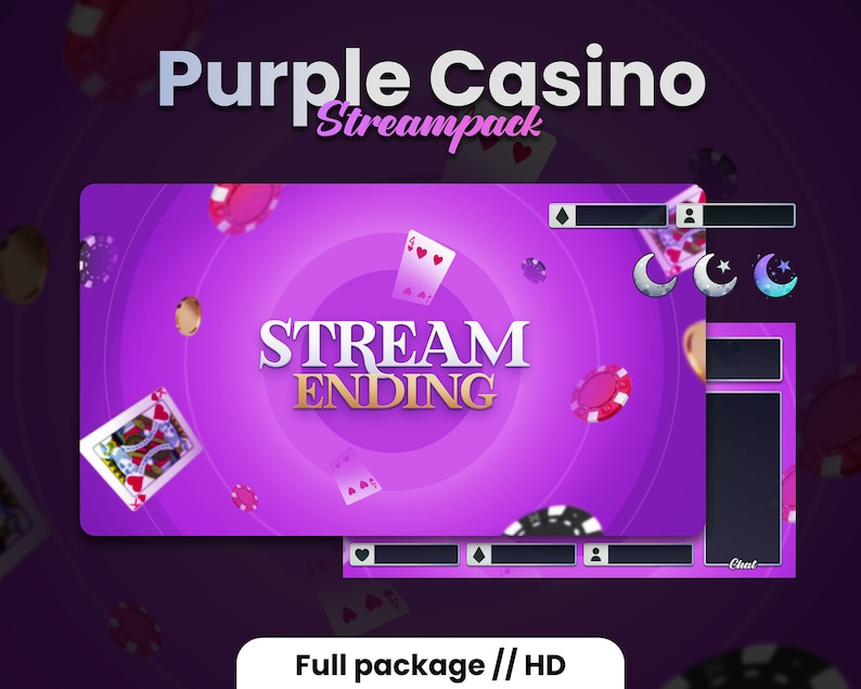 Purple Casino Overlay | Twitch Gambling Stream Package | Animated ...