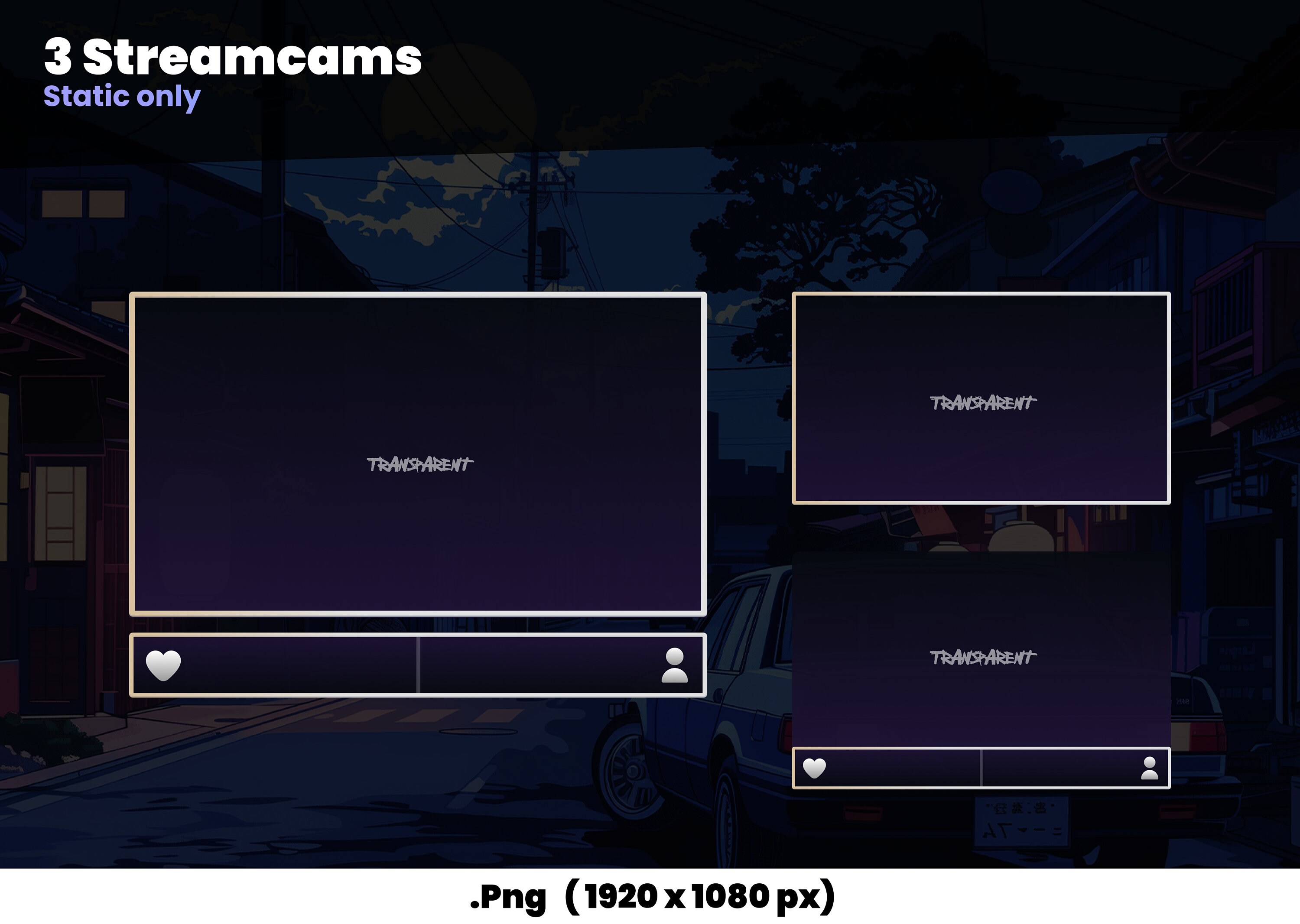 Night Tokyo Streets Overlays Pack - Twitch Japan Stream Package ...