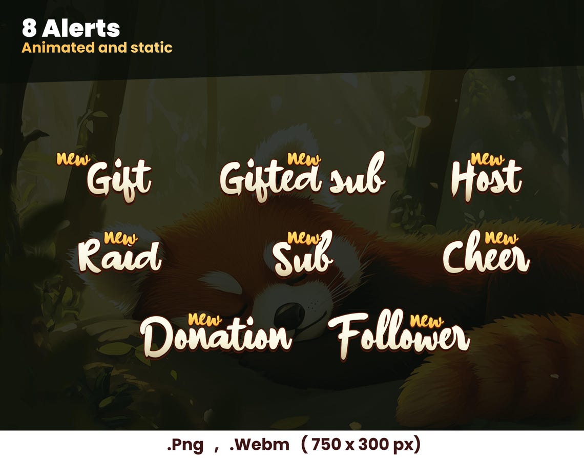 Red Panda Twitch Stream Overlay Kit | OBS, Streamlabs - Etsy