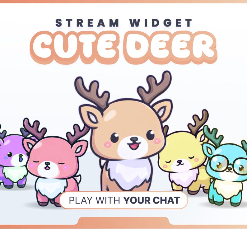 STREAM WIDGET - Cute Deer // Twitch & Youtube - Streamelements (instant ...