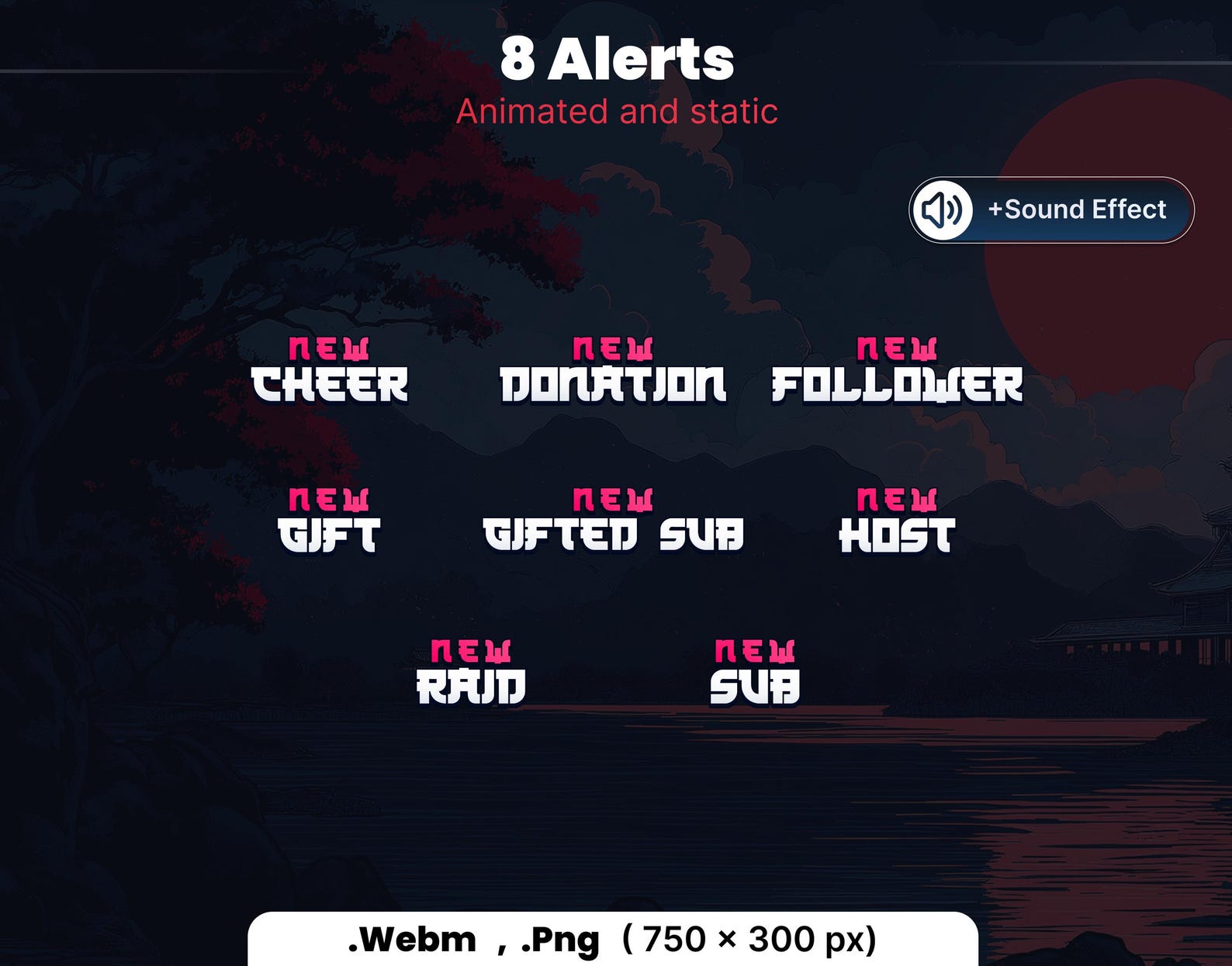 Low-fi Japan // Stream Package - 1920x1080px - Animated - Black and Red ...