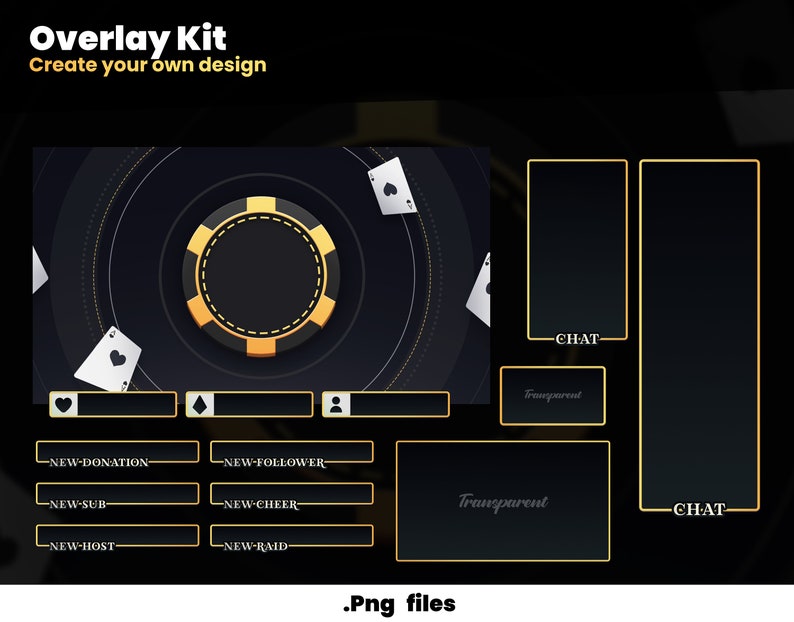 Black Casino Overlays Kit | Animated Twitch Stream Package | OBS ...