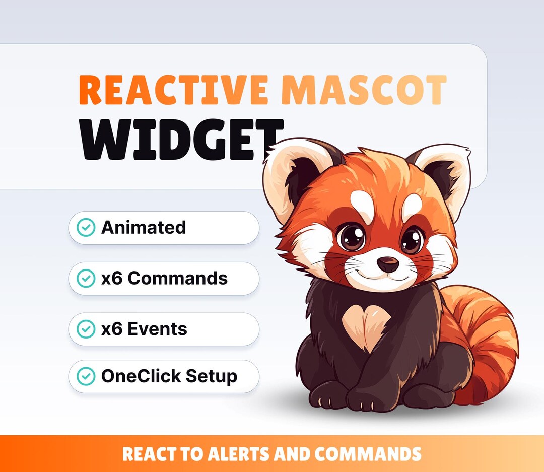 REACTIVE STREAM PET - Red Panda - Twitch Widget - Hd Files - Instant ...