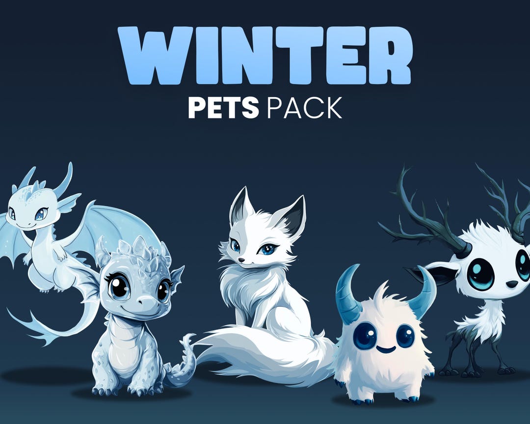 STREAM PETS PACK - Winter - Animated Pets - Transparent Background - X5 ...