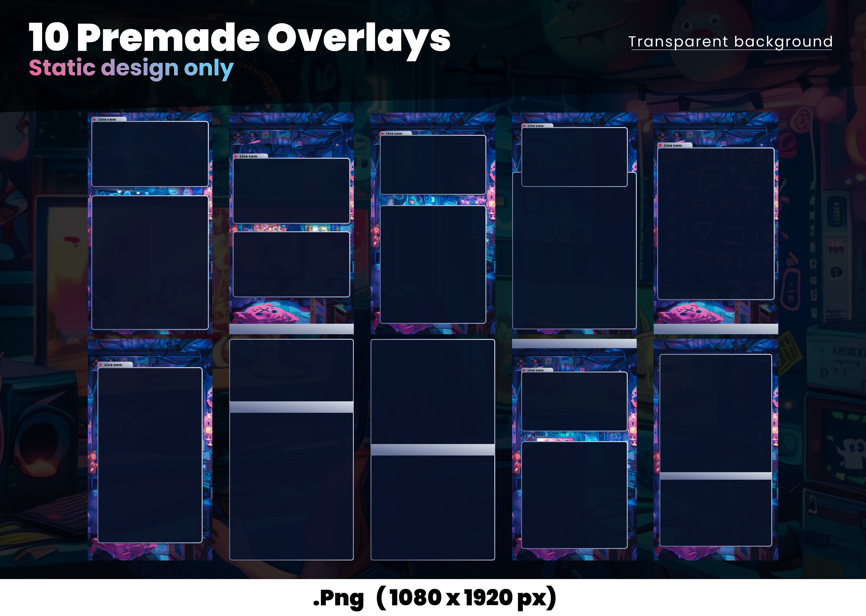 TIKTOK STREAM PACKAGE Cyber Neon Room Girly Animated Tiktok Overlays Screens, Alerts and More ...