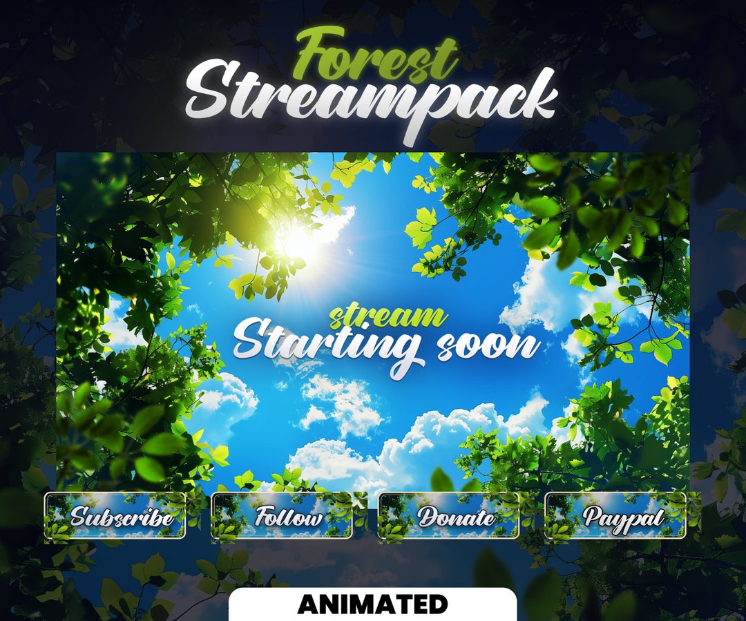 FOREST Twitch Overlays - Nature Chill Animated Streampack - Screens ...
