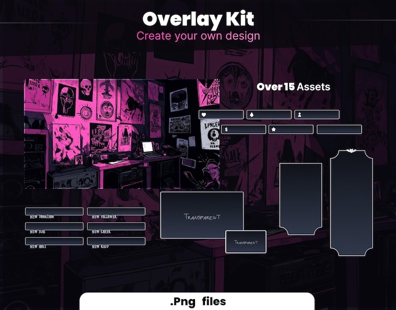 Stream Package - Emo Room | Animated Stream Package | 1920x1080px ...