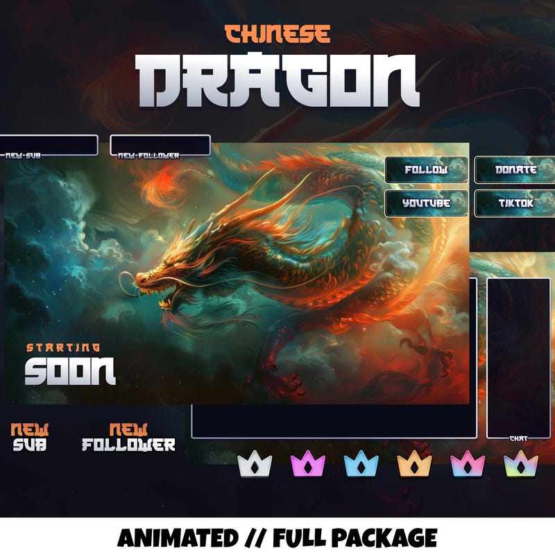 Twitch Dragon Overlays - Etsy