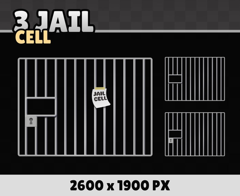 JAIL CELL Vtuber Assets Prison Cell Custom Illustrated Assets Create ...