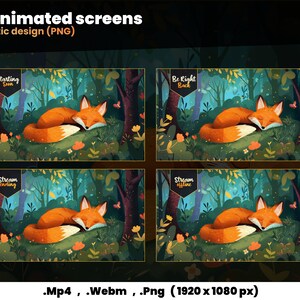 Cute Fox Overlays Kit | Animated Streampack | Illustrated Red Fox ...