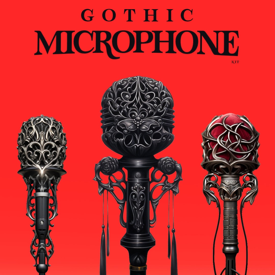 VTUBER GOTHIC MICROPHONE - Vampire Dark Microphone - Vtuber Assets ...