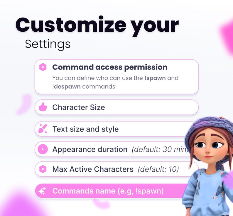 Girls Stream Widget - Twitch and Youtube // Spawn Cute Character on ...