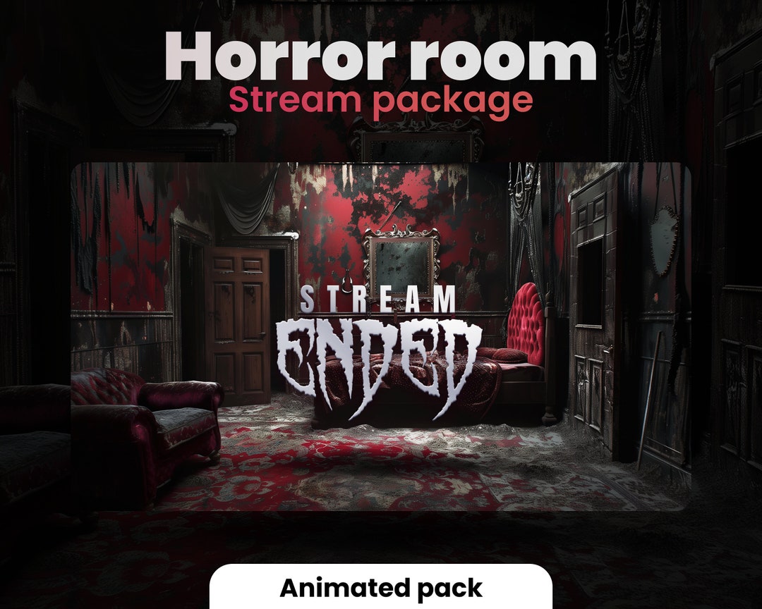 HORROR ROOM Twitch Stream Package - Animated Streampack - Black and Red ...