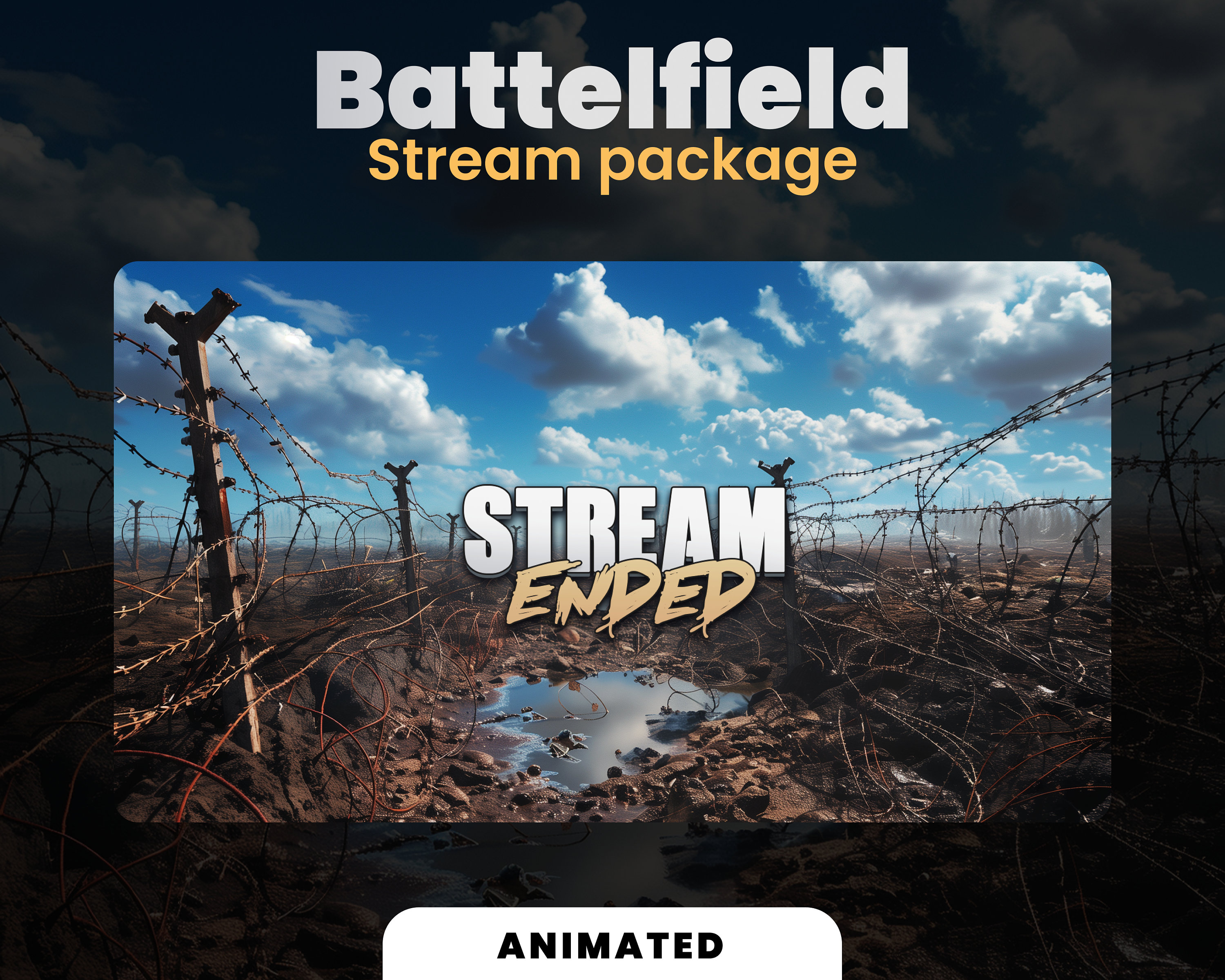 BATTELFIELD WARZONE STREAM Package Animated Twitch Stream Overlays Bleu ...