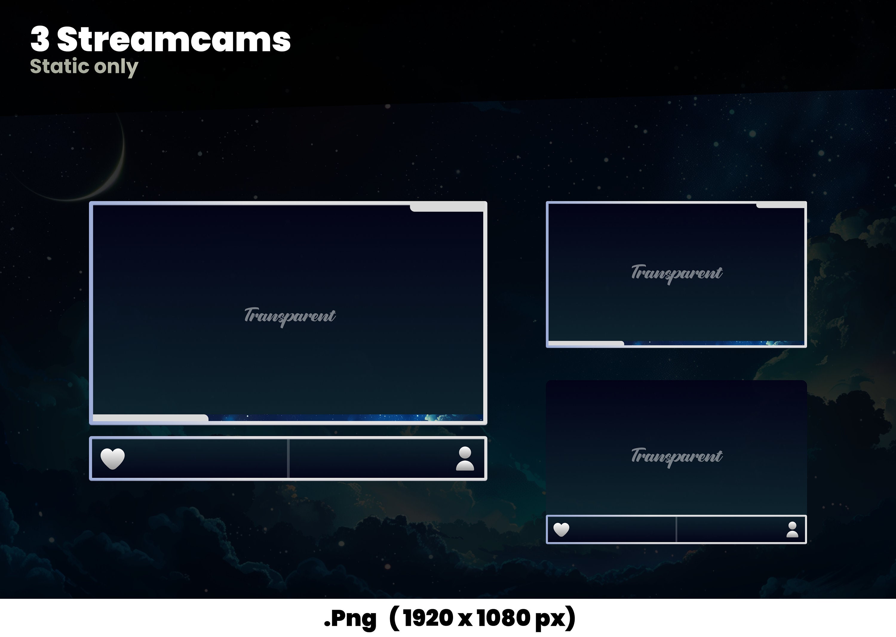 CELESTE STREAMPACK - Animated Stars Package - Moonlight Overlays ...